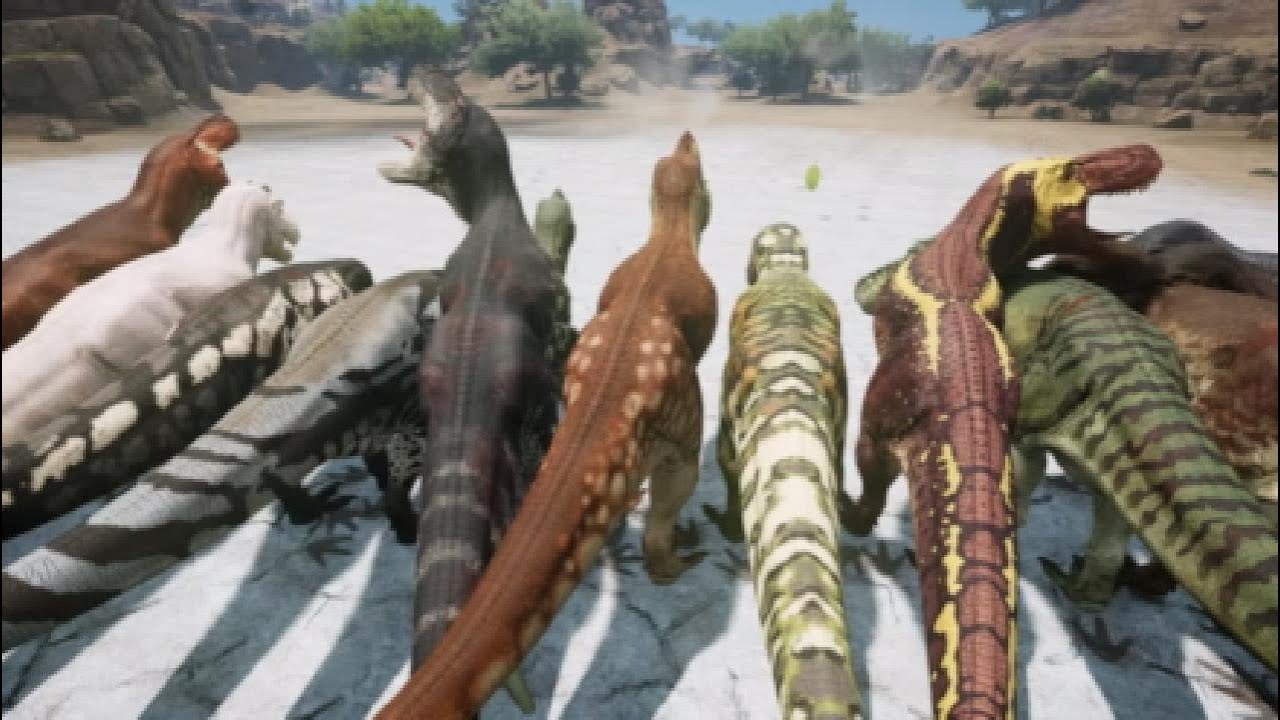 Path of Titans - T-Rex vs Eo Trikes - YouTube