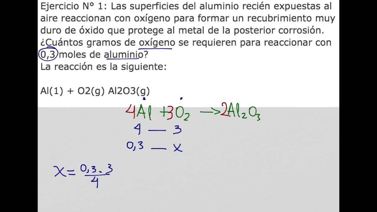 ¿Cuántos gramos de oxígeno se requieren para reaccionar con 0,3 moles ...