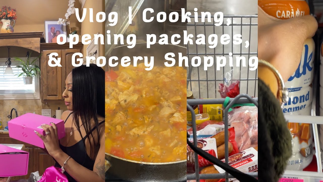 Vlog | Cooking, Opening packages, & Grocery Shopping - YouTube