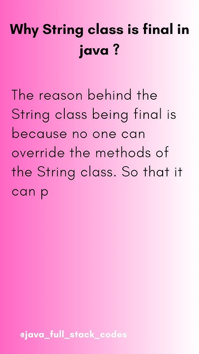 Why String Is Final In Java Java Javaprogramming Coding Career Javadeveloper Javatutorial 