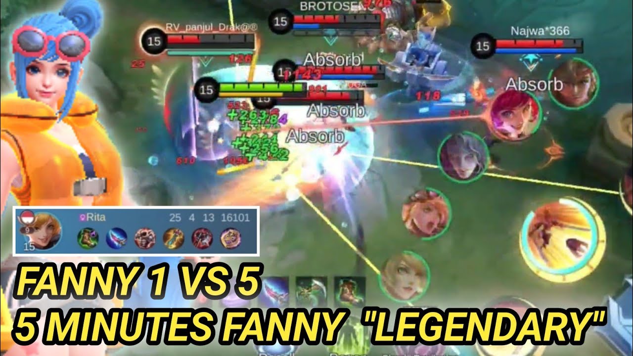 FANNY 1 VS 5 🔥🔥🔥 5 MINUTES FANNY LEGENDARY - YouTube