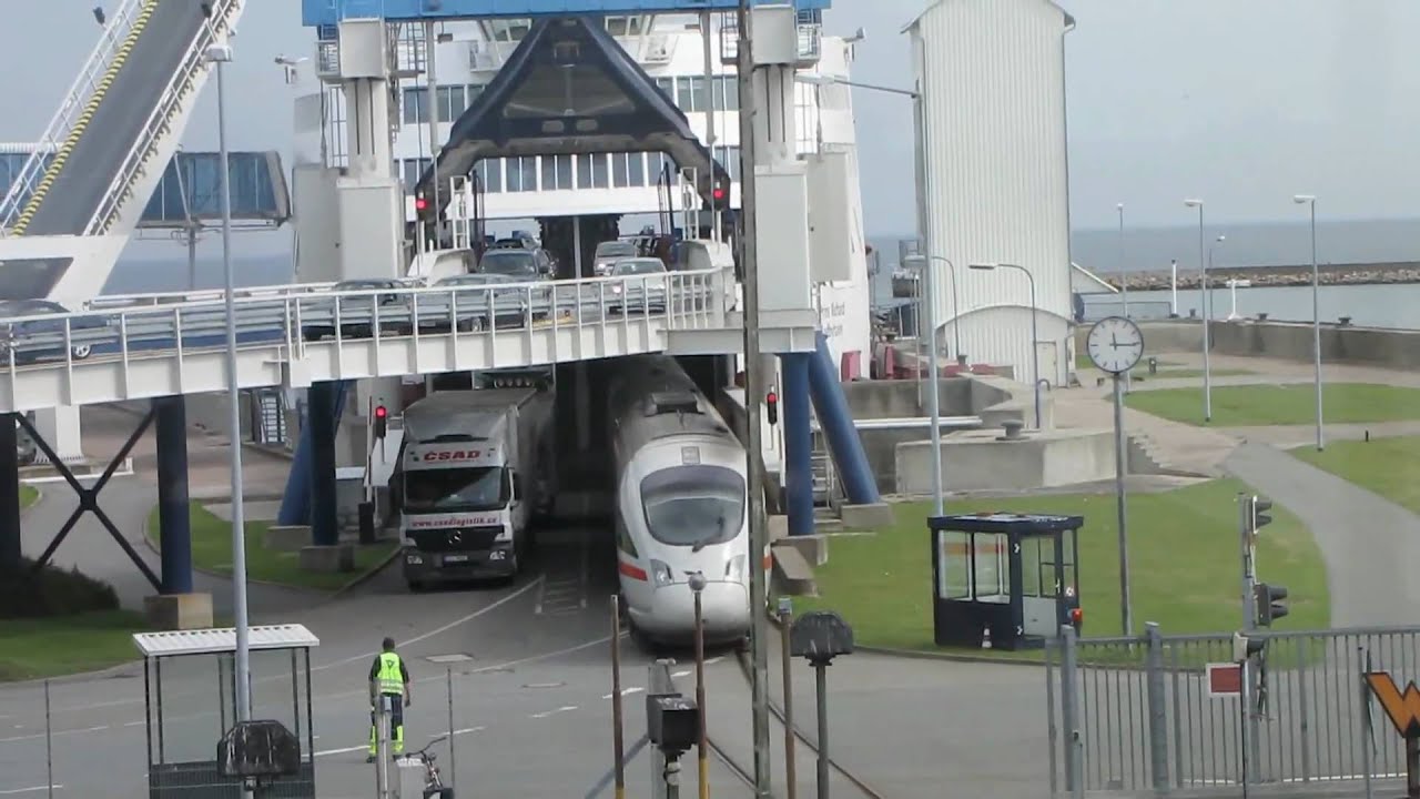 ICE TD 38 verlässt Fähre in Puttgarden auf der Insel Fehmarn - YouTube