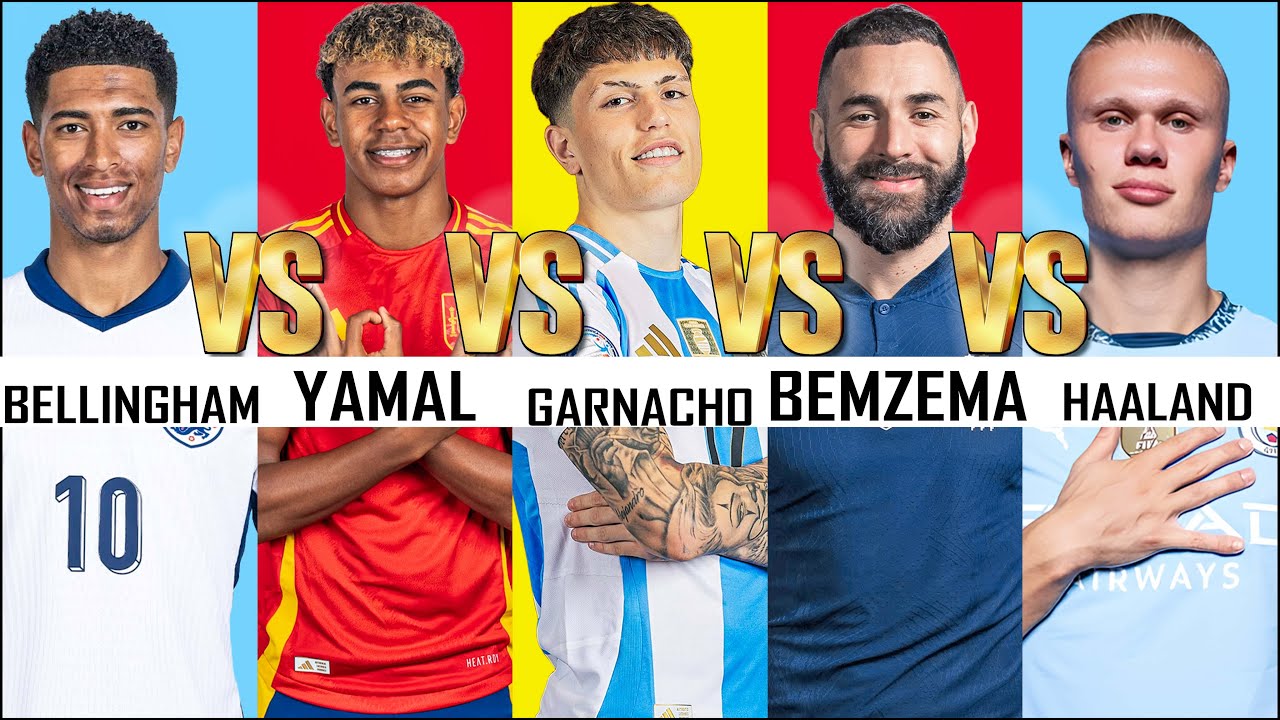 Football Comparison: Bellingham vs Yamal vs Garnacho vs Bemzema vs ...