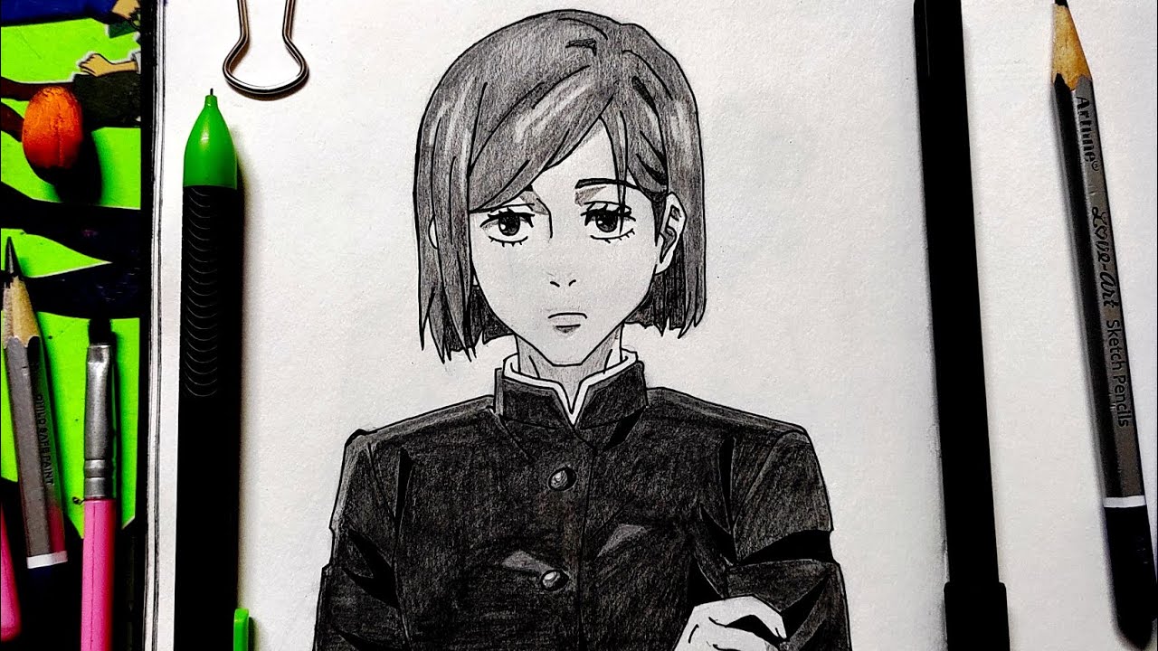 Draw Nobara kugisaki Step By Step | Anime Drawing | Jujutsu Kaisan ...