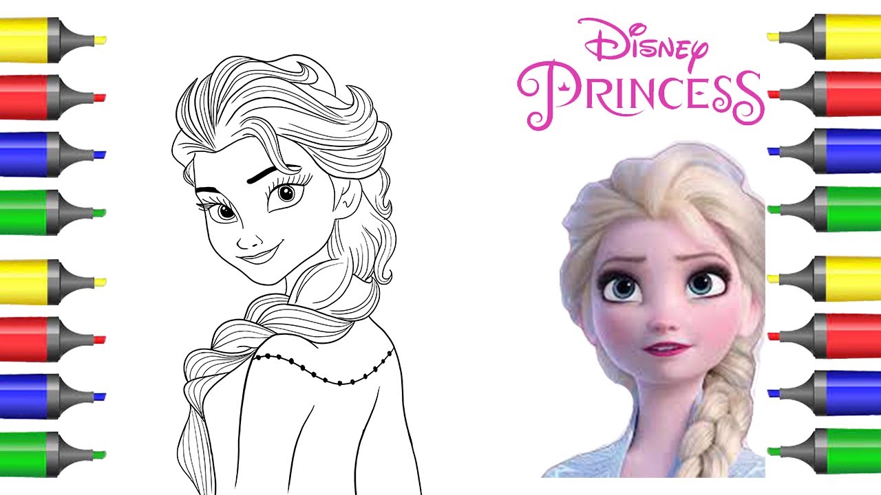 How to color Elsa from Frozen - YouTube