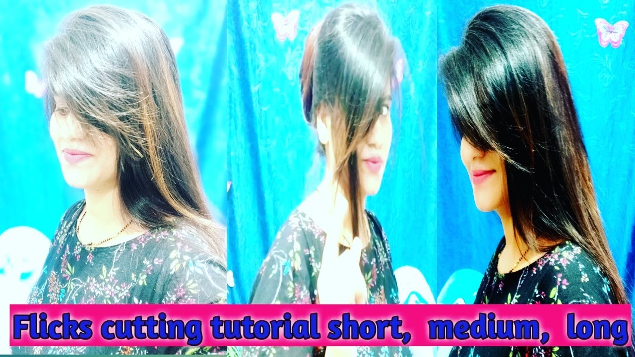 How to front flicks cutting at home! Parlor jaise hair cut kre ab khud ...