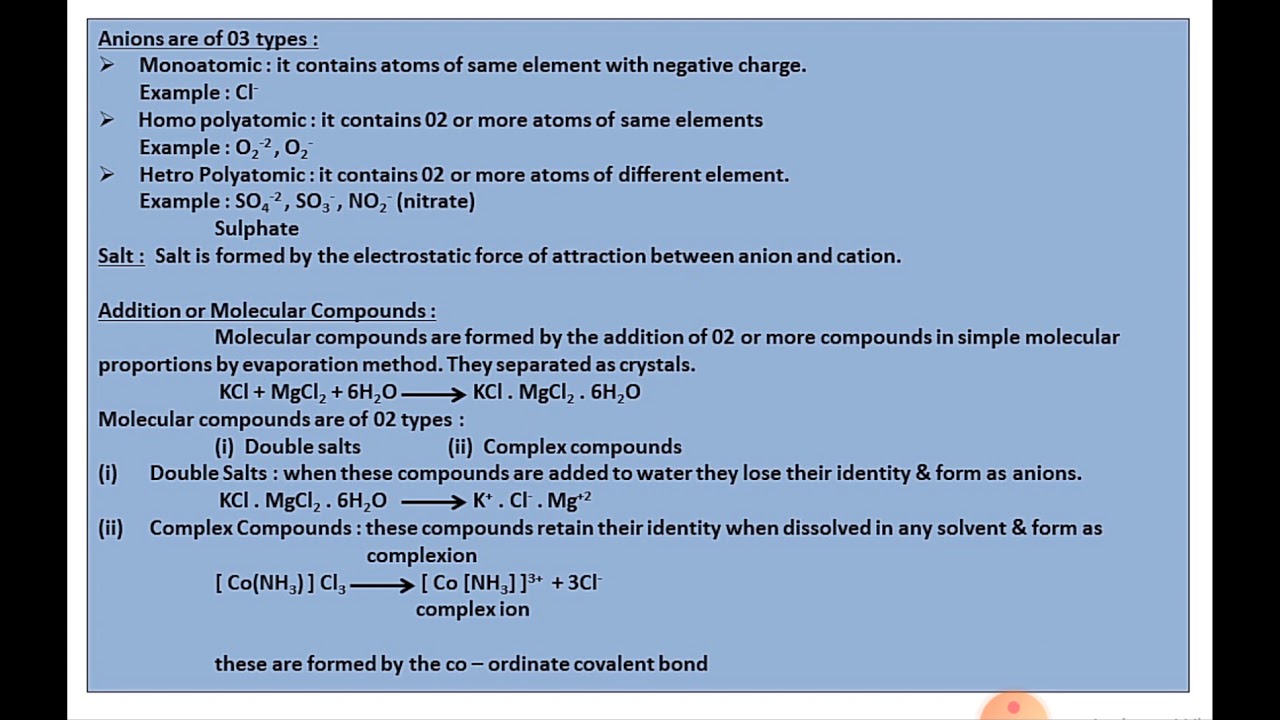 Types of anions - YouTube