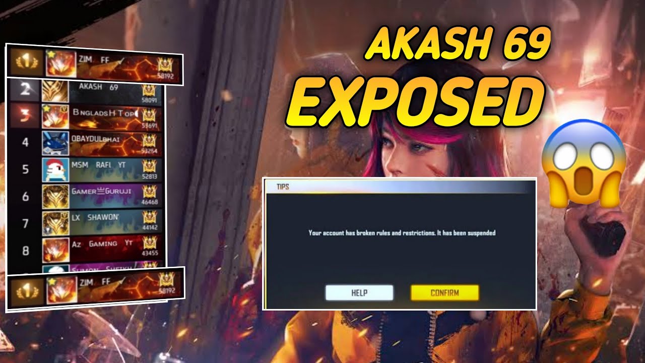 AKASH 69 REGION TOP 1 এর আইডি SUSPEND এর রহস্য EXPOSED - YouTube