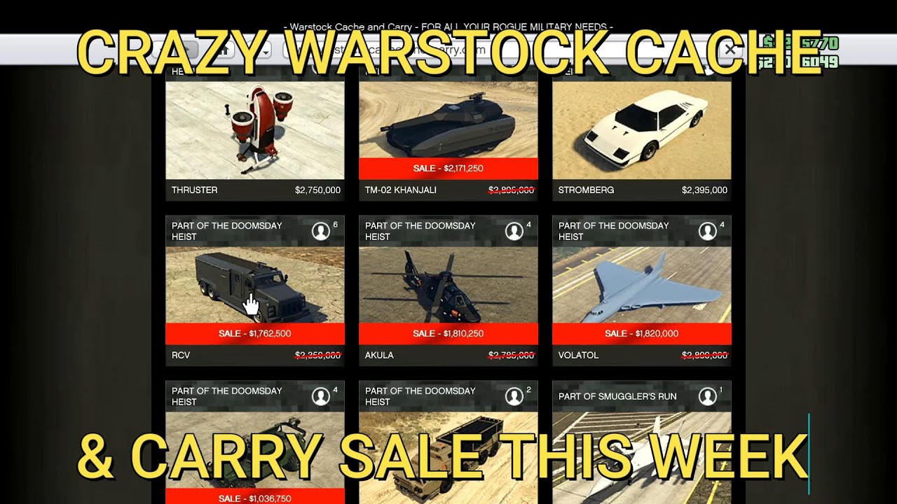 Crazy Warstock Cache & Carry Sale - GTA Online Weekly Update - YouTube