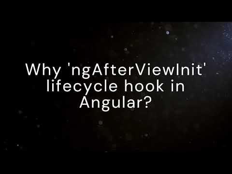 Why 'ngAfterViewInit' lifecycle hook in angular | #angularinterview - YouTube
