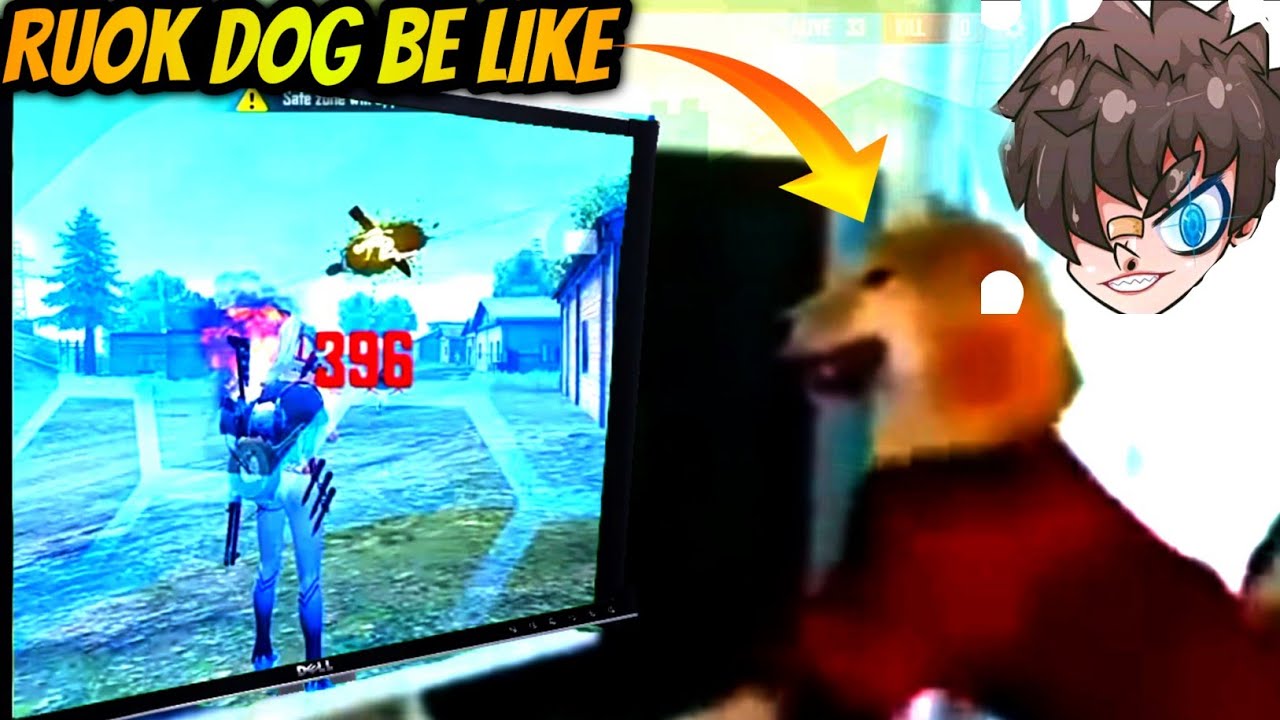 Ruok FF DOG BE LIKE 🤣😂 #FREEFIRE || Ruok FF be like fynny|| DOG PLAYING ...