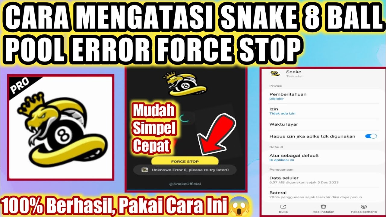 Cara Mengatasi Snake 8 Ball Pool Error || Cara Mengatasi Snake 8 Ball ...