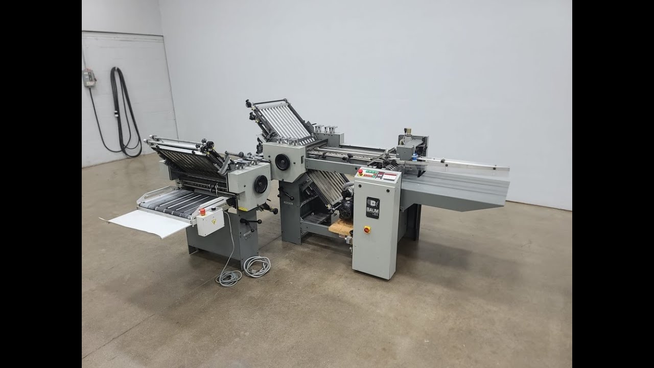 1997 Baum 2020 Pile Feed Paper Folder w/ 8pg Unit - YouTube
