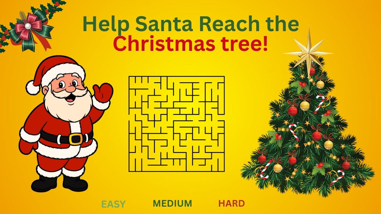 Help Santa Find the Christmas Tree 🎄 | Christmas Maze Challenge | Fun ...