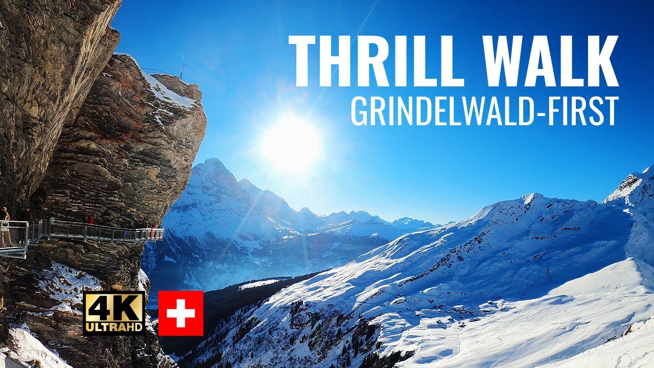 FIRST CLIFF WALK Grindelwald Switzerland Winter Travel 4K Video: Top of ...