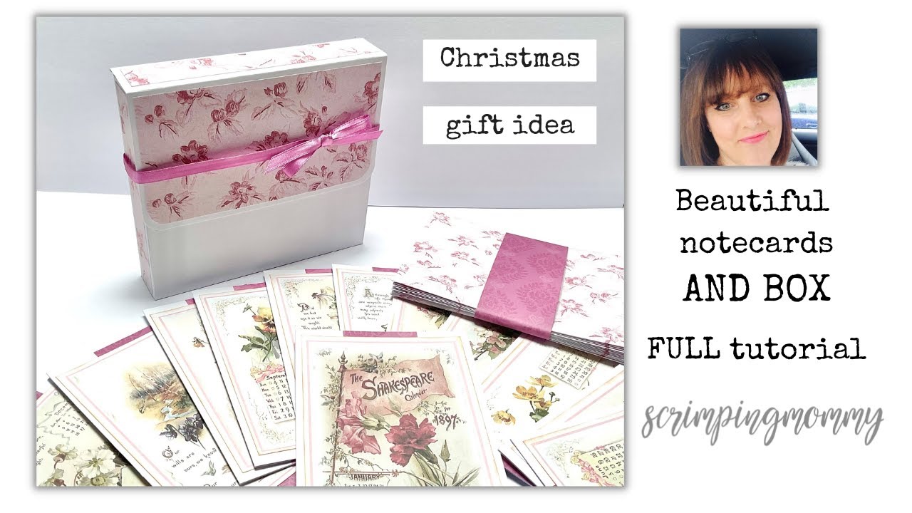 Beautiful notecards AND box full tutorial Christmas gift idea - YouTube
