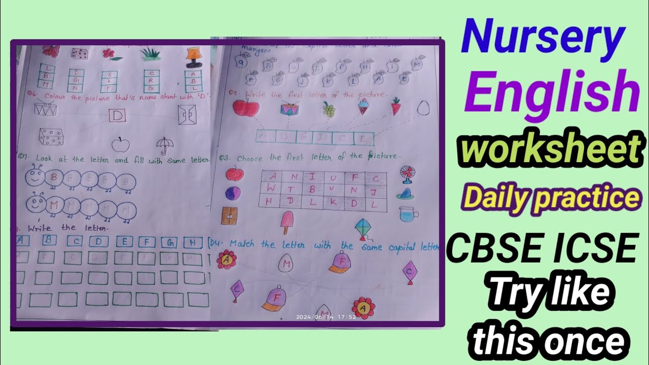 nursery English worksheet/worksheet for nursery/English worksheet/daily ...