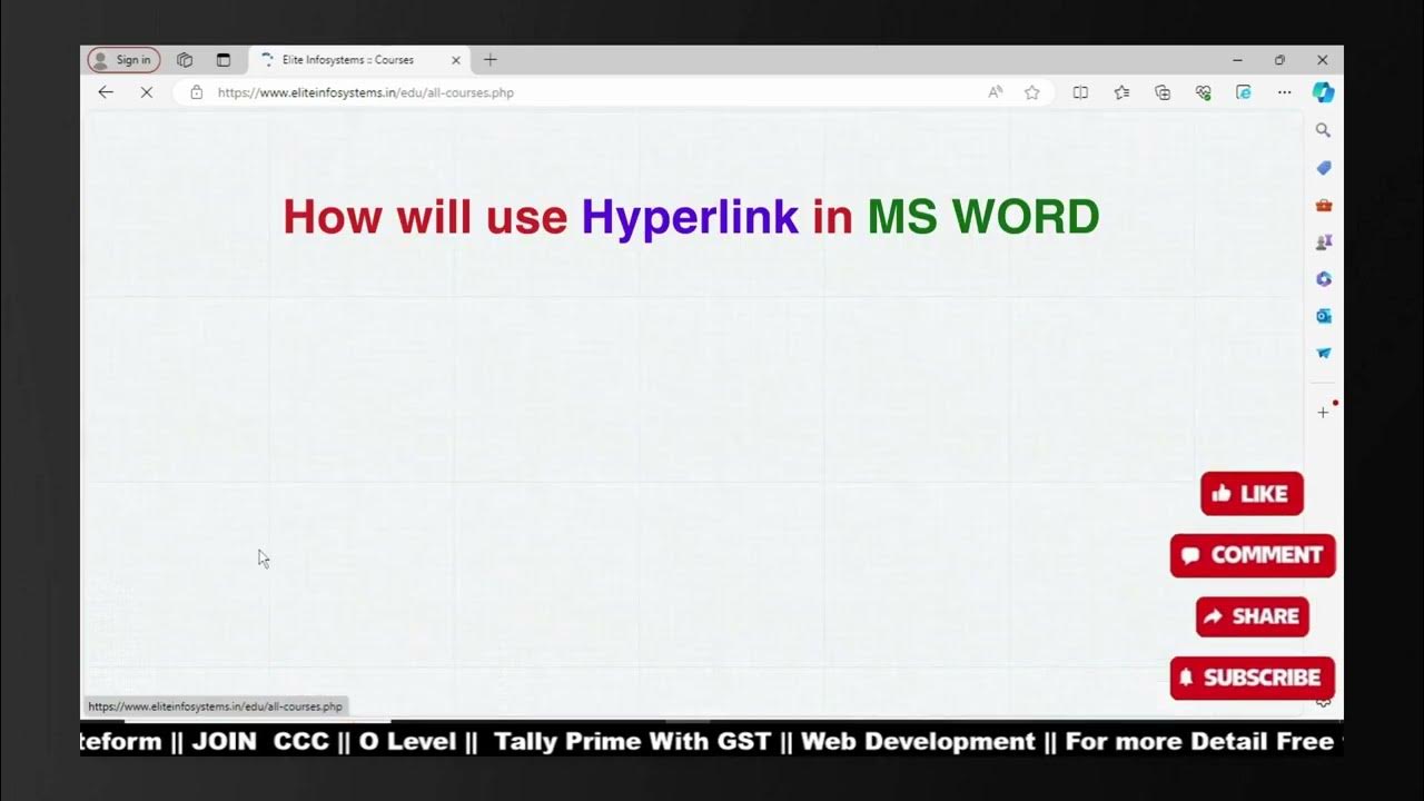 How to Hyperlink in Text, File & Any Website !! MS Word - YouTube