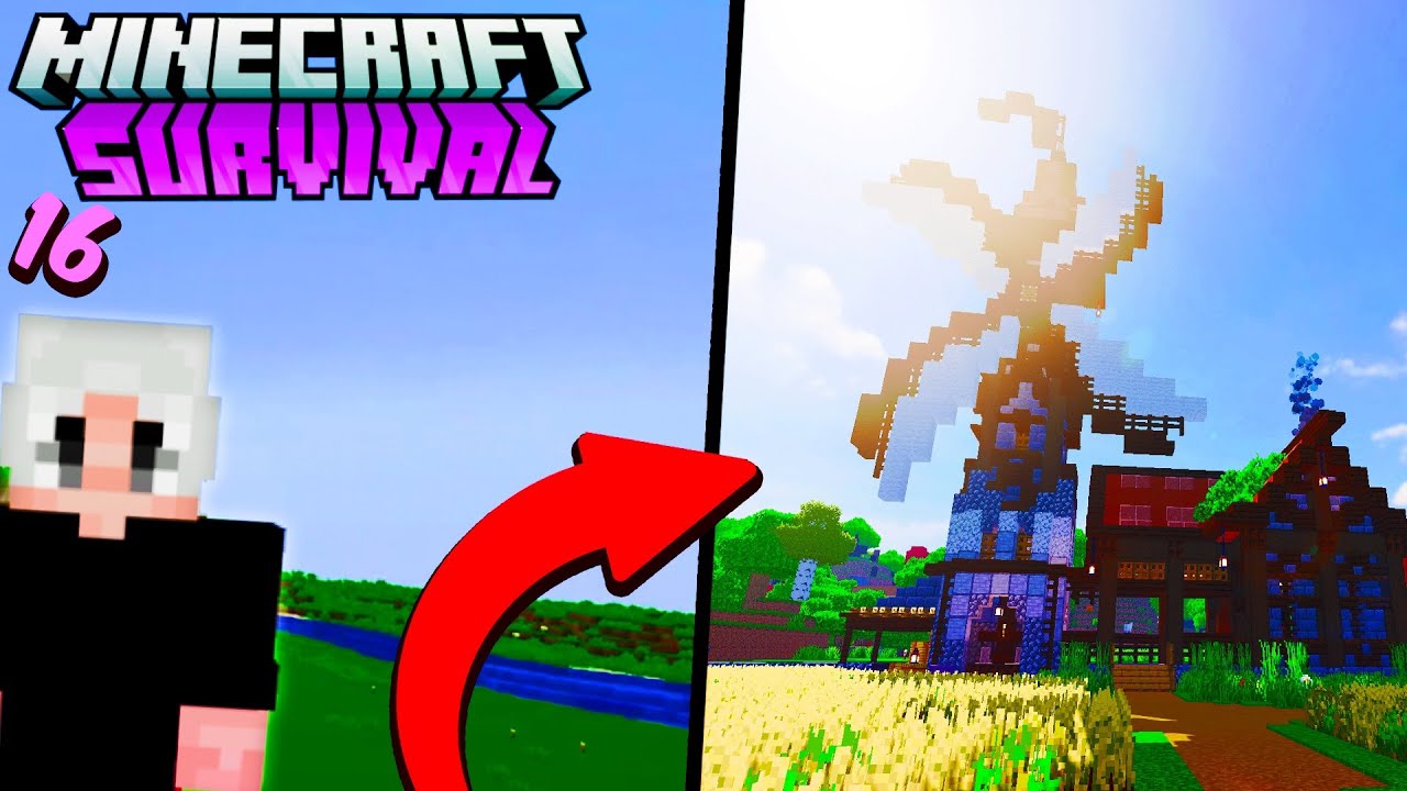 Cum sa faci CEA MAI TARE Moara de Vant pe Minecraft Survival [16] - YouTube