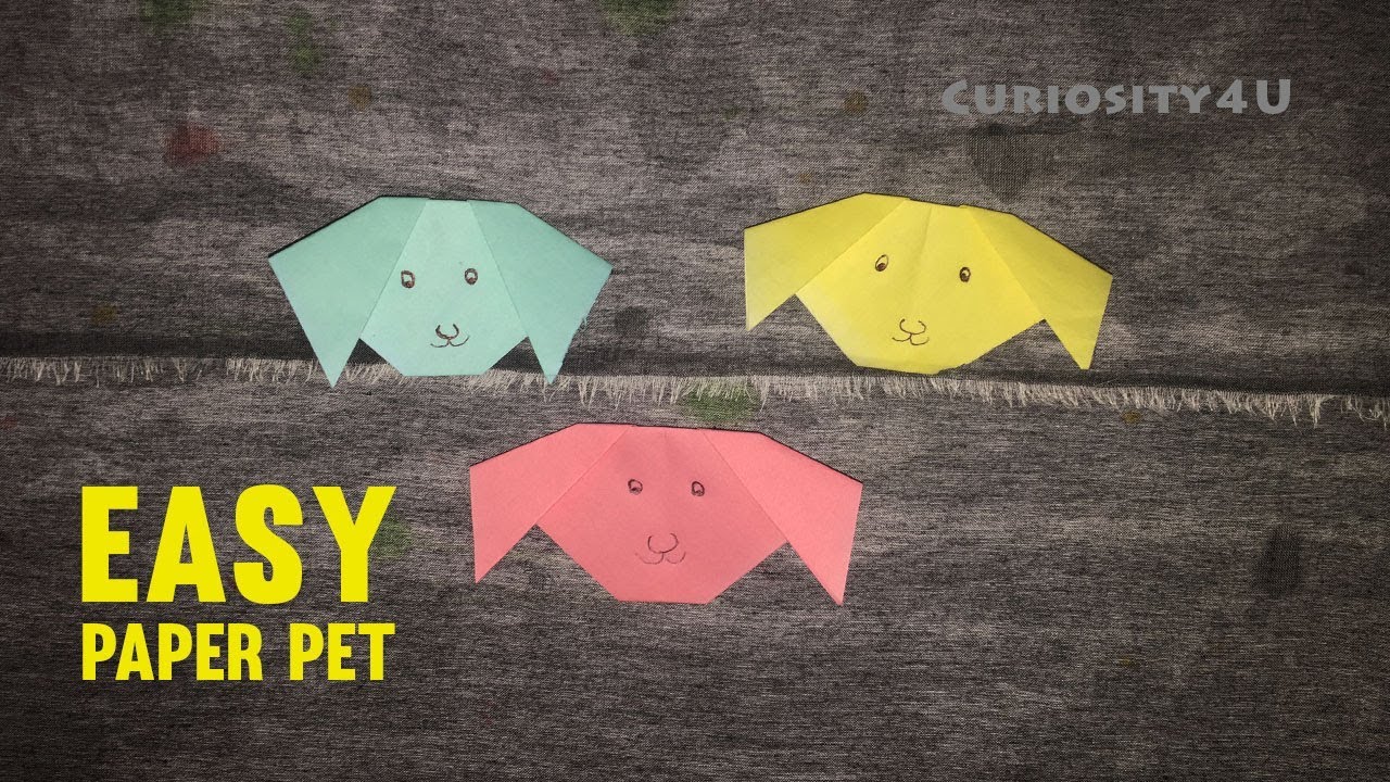 DIY Easy Paper Dog For Kids, Origami dog for kids, easy made pet. - YouTube