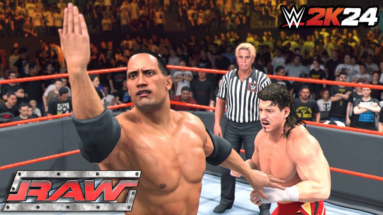 The Rock vs. Eddie Guerrero RAW 2002 (WWE 2K24) - YouTube
