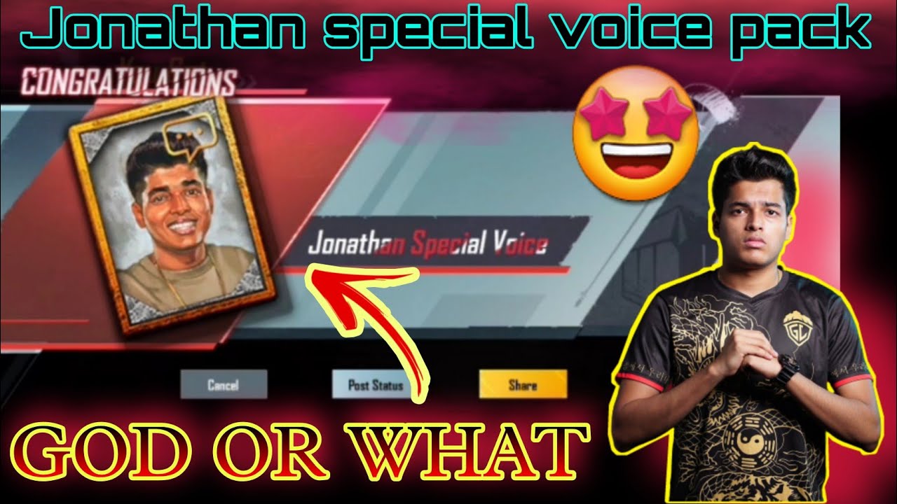 Jonathan Voice Pack 😍||Jonathan Voice Pack In BGMI 🔥|| VIP DYNASTY ...