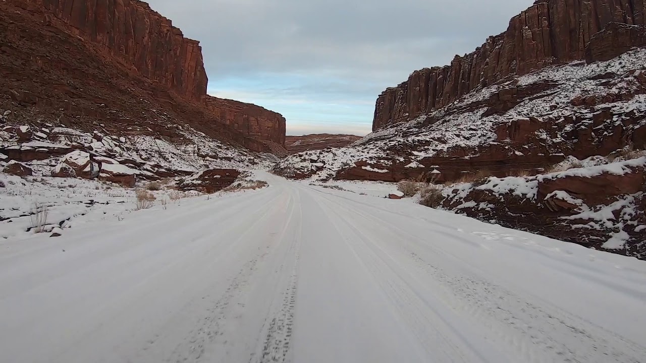 Long Canyon Road Moab Utah covered in Snow Colorado River - YouTube