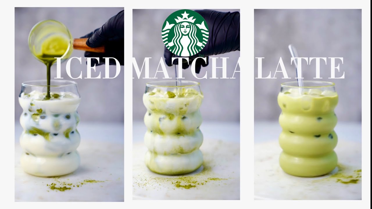 Iced Matcha Latte 🍵Cold Matcha Latte like Starbucks || Tutorial - YouTube