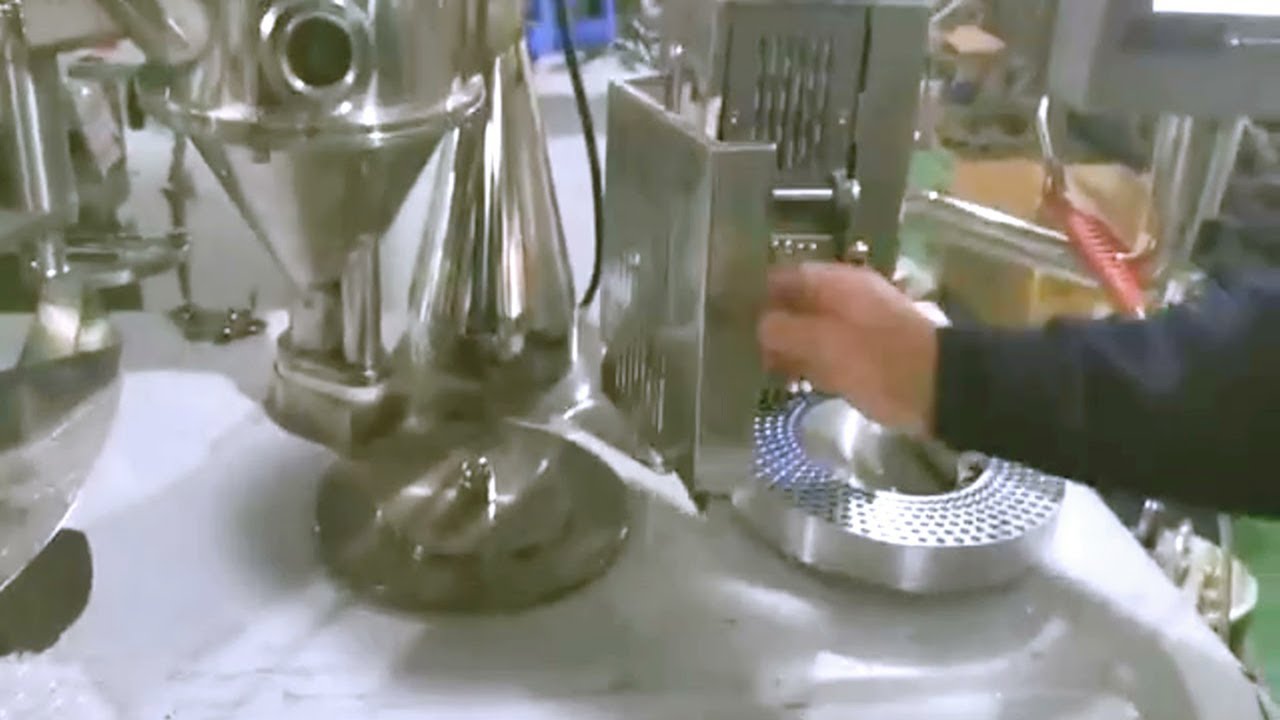 semi automatic capsules filling machine HMI controller type capsule filler - YouTube