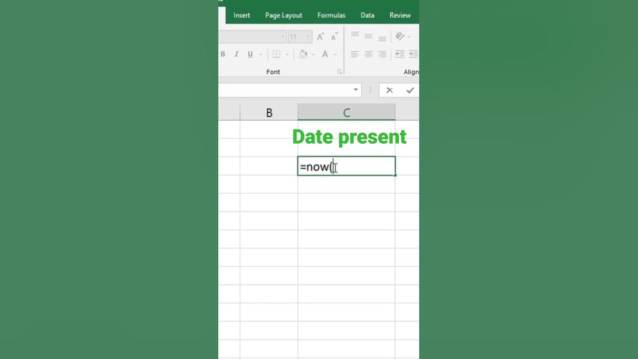 Excel Shortvideo Shortcut Fromula Present Date Youtube