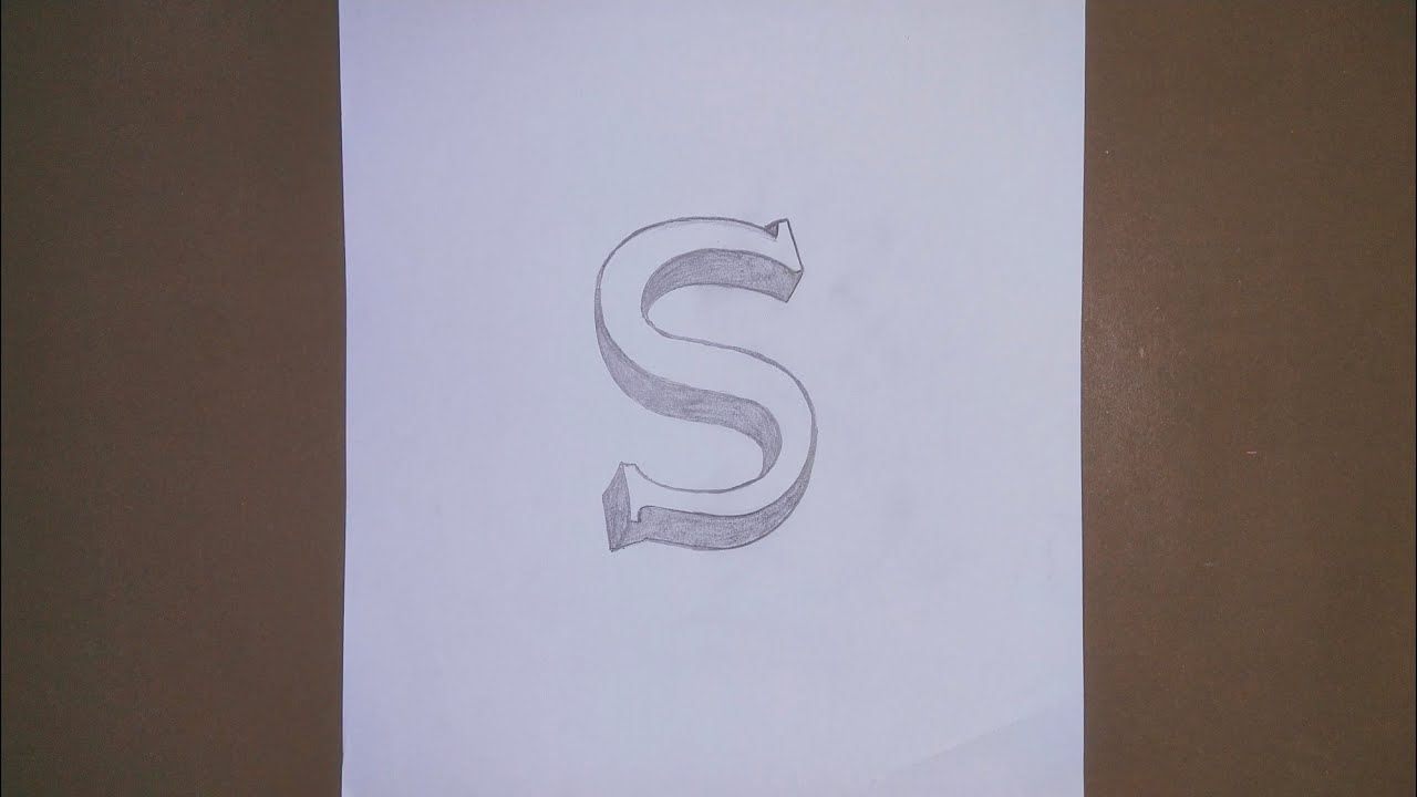 Easy Drawing 3D Letter S Easy 2022 How To Draw The Letter S 3D Easy 3D ...