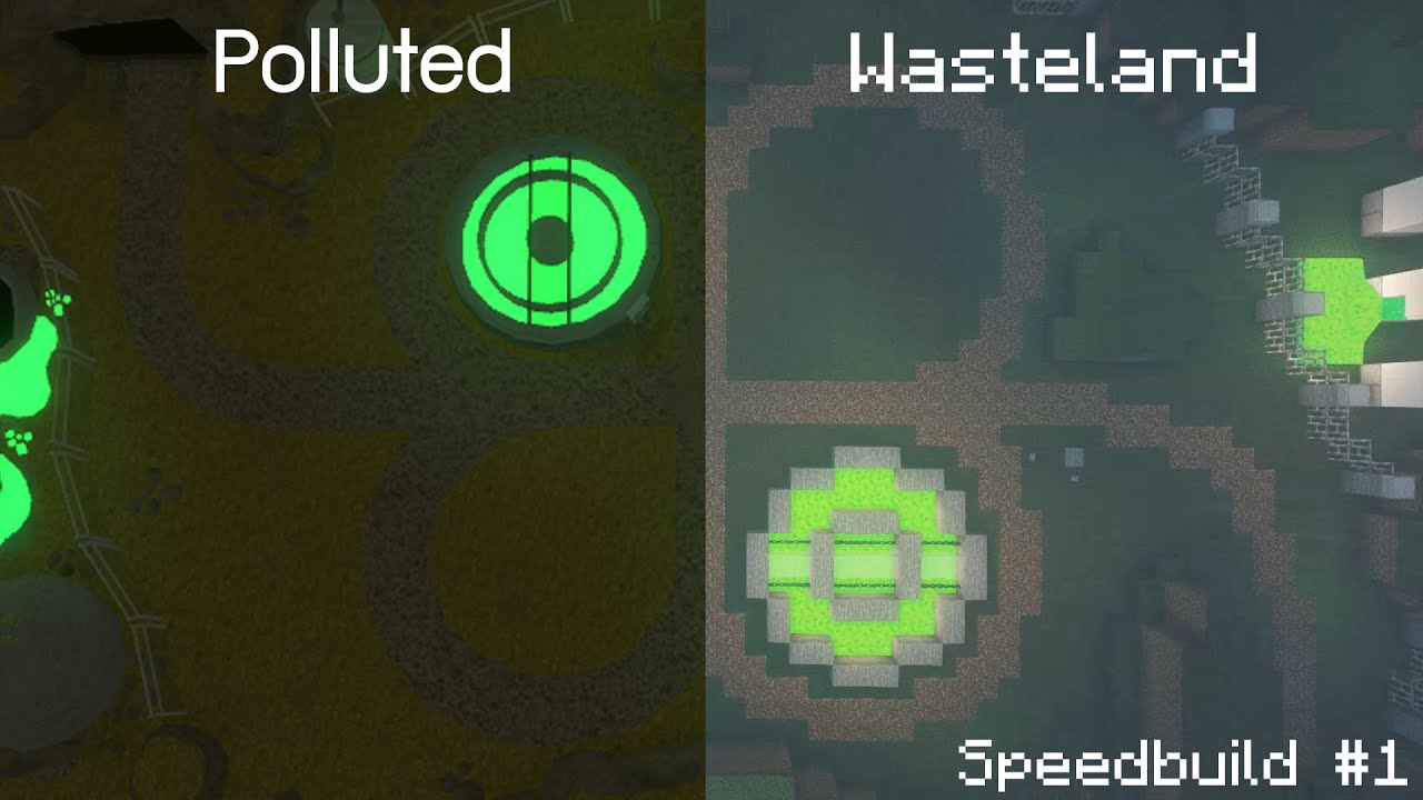 [4K] Speedbuild : Polluted Wasteland in Minecraft - YouTube