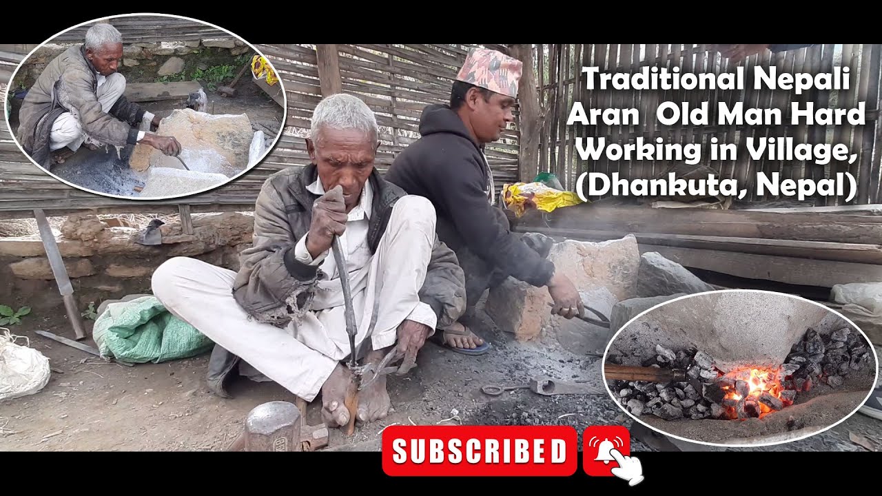 Traditional Nepali Aran Old Man Hard Working in Village, Dhankuta ...