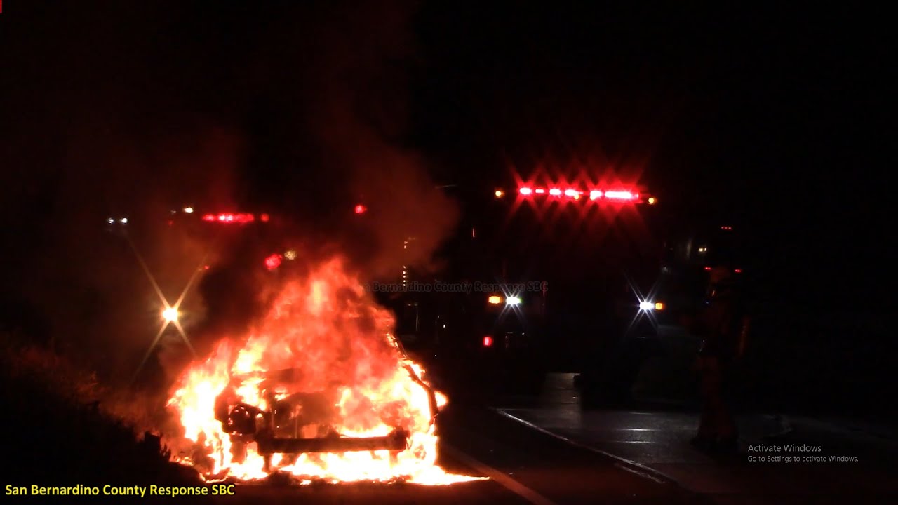 Cal Fire Highland- Truck Fire & San Bernardino County Vehicle Fire On I ...