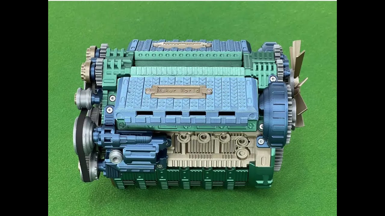 3D printed V8 Engine | Fully Functional from Maker World - YouTube
