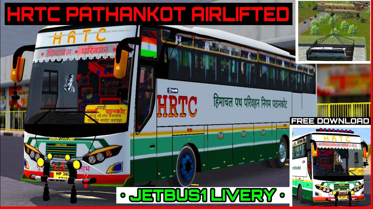 HRTC PATHANKOT - Manali Pathankot | BUSSID HRTC JETBUS1 LIVERY | Bussid ...
