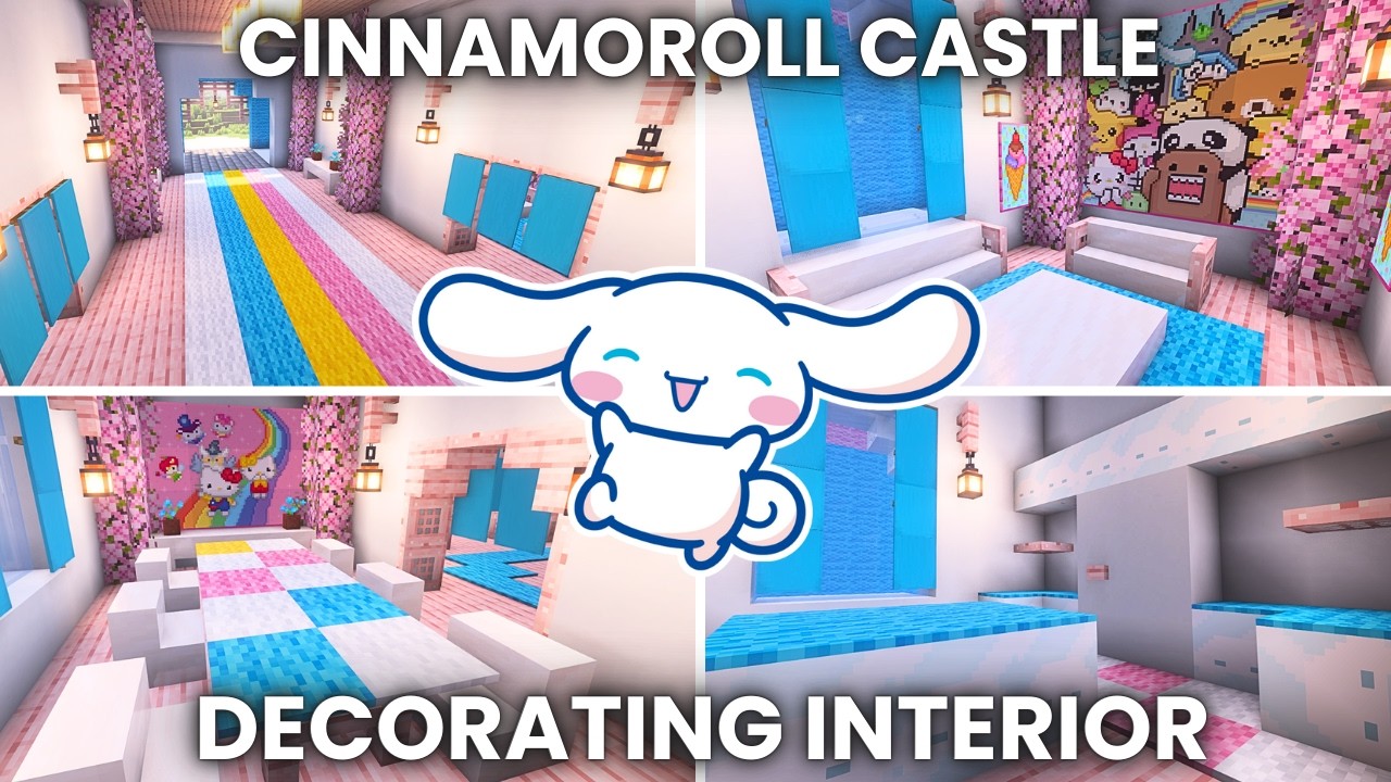How to Decorate a Cinnamoroll Castle in Minecraft | Interior Tutorial ...