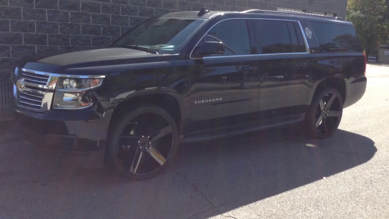 2015 CHEVROLET SUBURBAN SITTING ON 26" DUB BALLER BLACK RIMS AND 295/30 ...