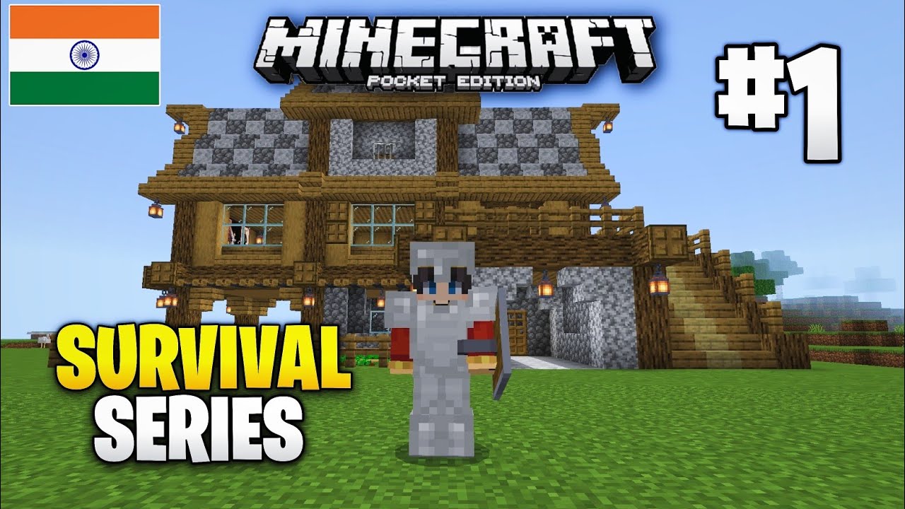 minecraft pe servival series in hindi 🔥 || Ep- 1|| Minecraft MCPE ...