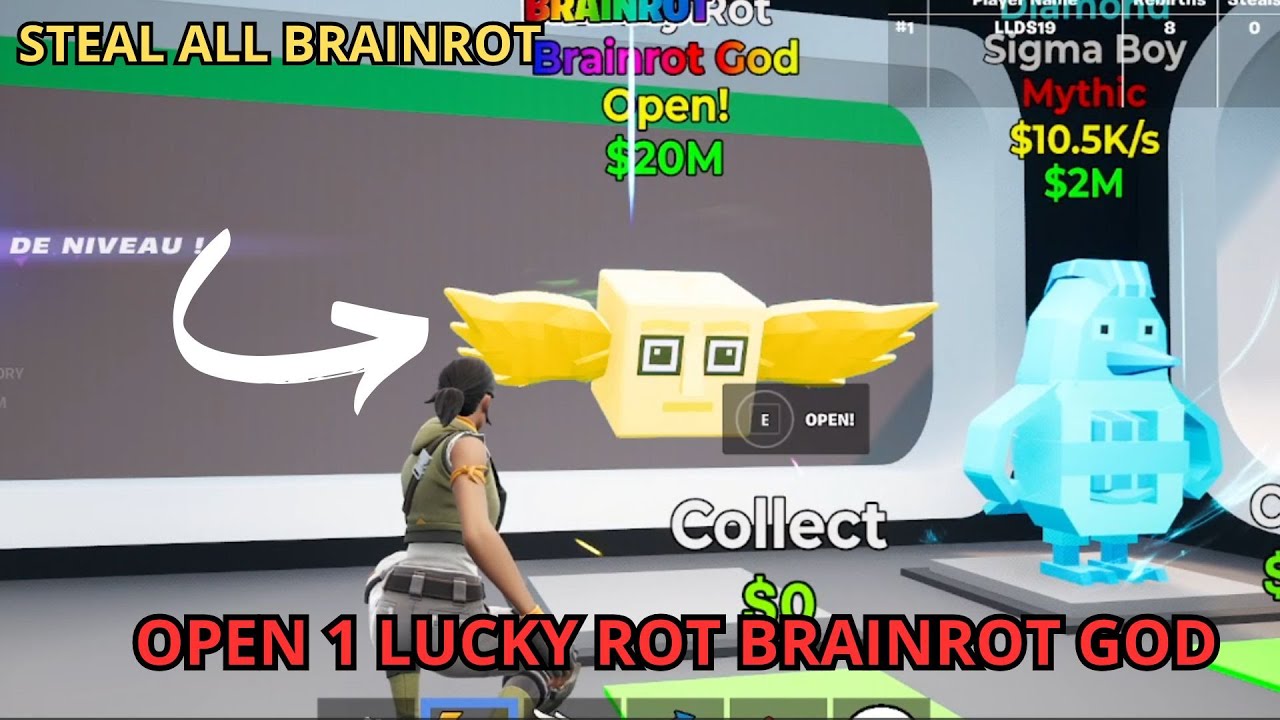 STEAL THE BRAINROT MAP FORTNITE CREATIVE - OPEN 1 LUCKY ROT GOD pack ...