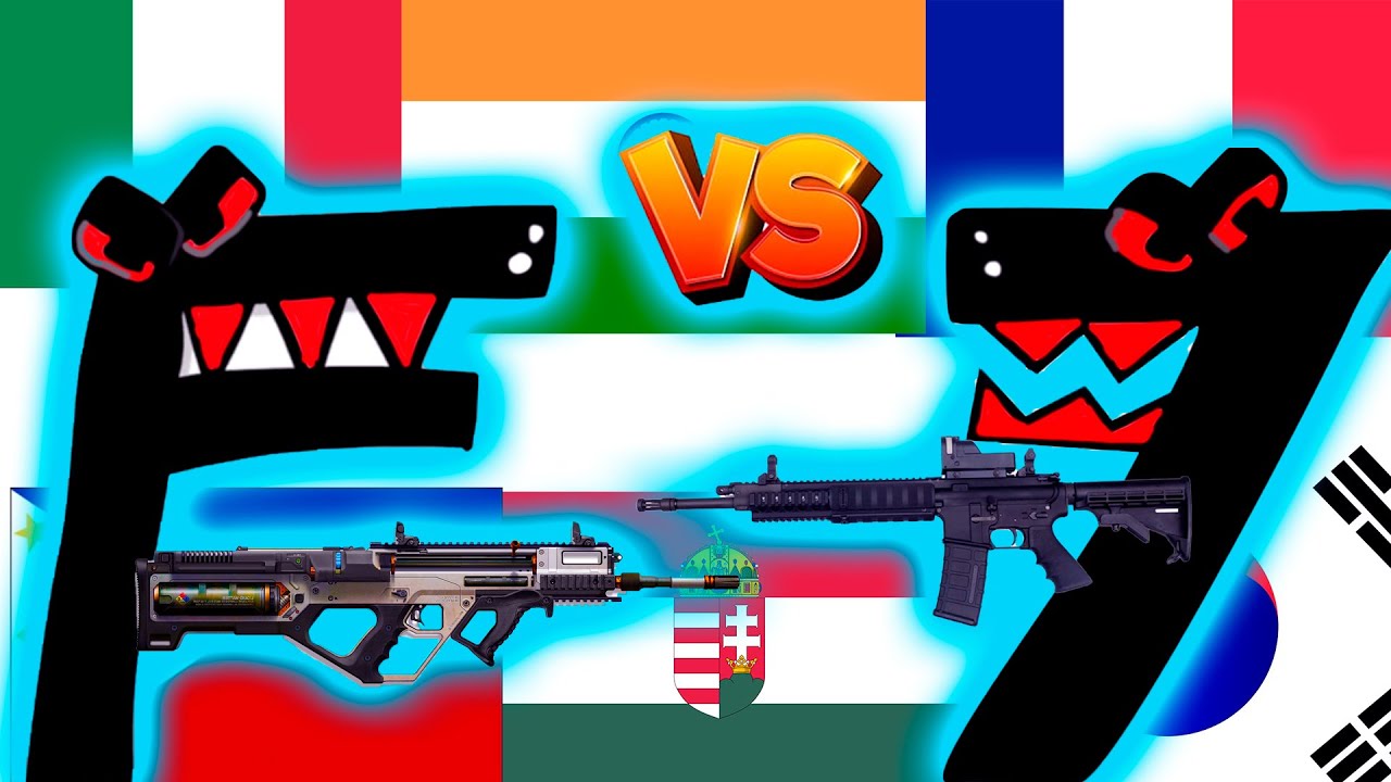 F vs SEVEN (Alphabet Lore VS Numbers Lore) In Different Languages - YouTube