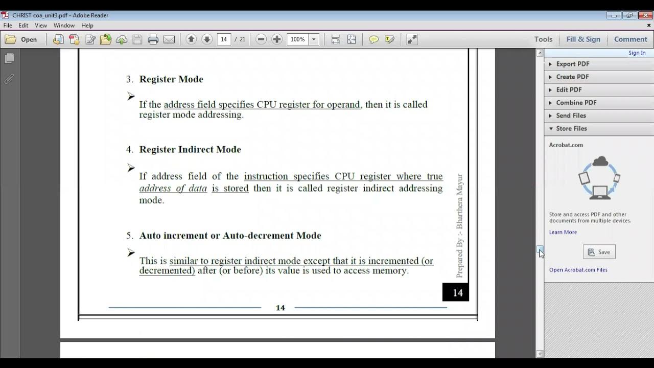 Addressing Mode Unit 3 Coa Ce Sem 4 Youtube
