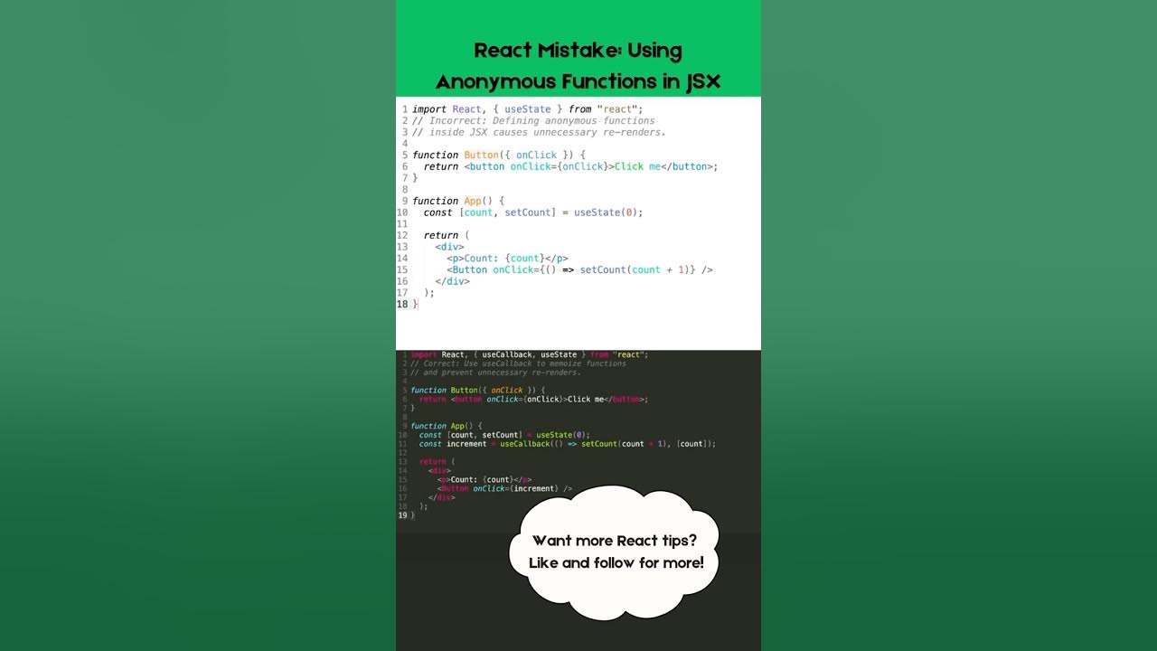 React Mistake: Using Anonymous Functions in JSX - YouTube