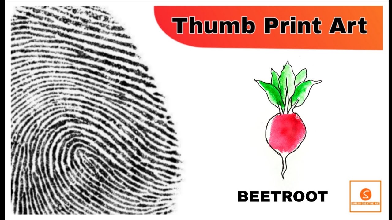 Beetroot Thumb Print Art |Beetroot Drawing | Suresh Creative Art - YouTube