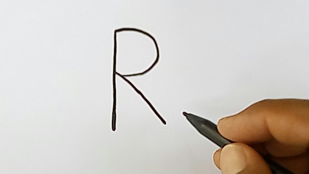 How to draw a rat from R letter|easy rat drawing step by step|drawing ...