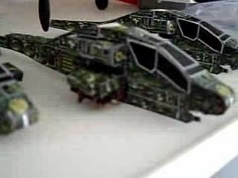 Apache paper body for palm-size helicopter - YouTube
