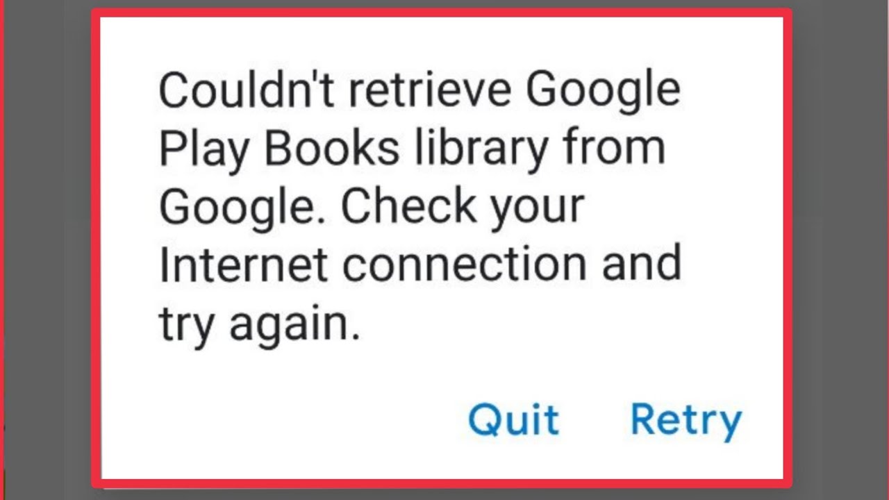 How To Fix Couldn't retrieve Google Play Books & Connection problem or ...