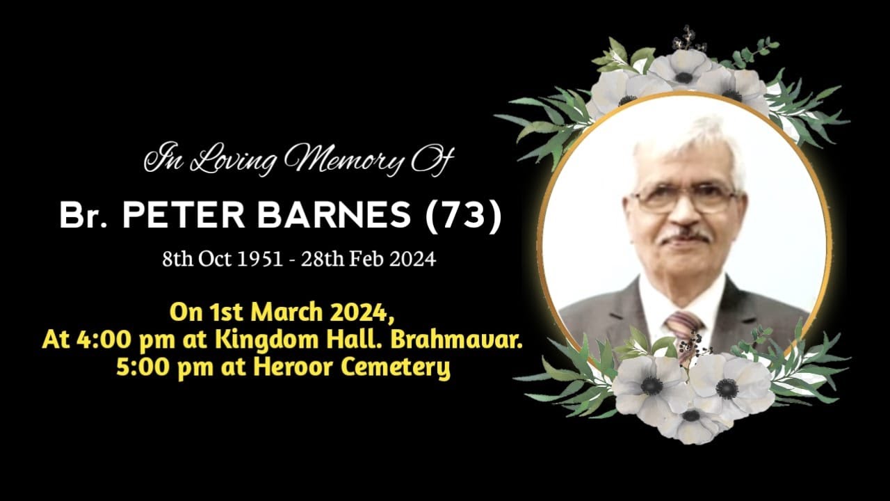 Funeral Service of Br. Peter Barnes (73) | 01.03.2024 | Brahmavara ...