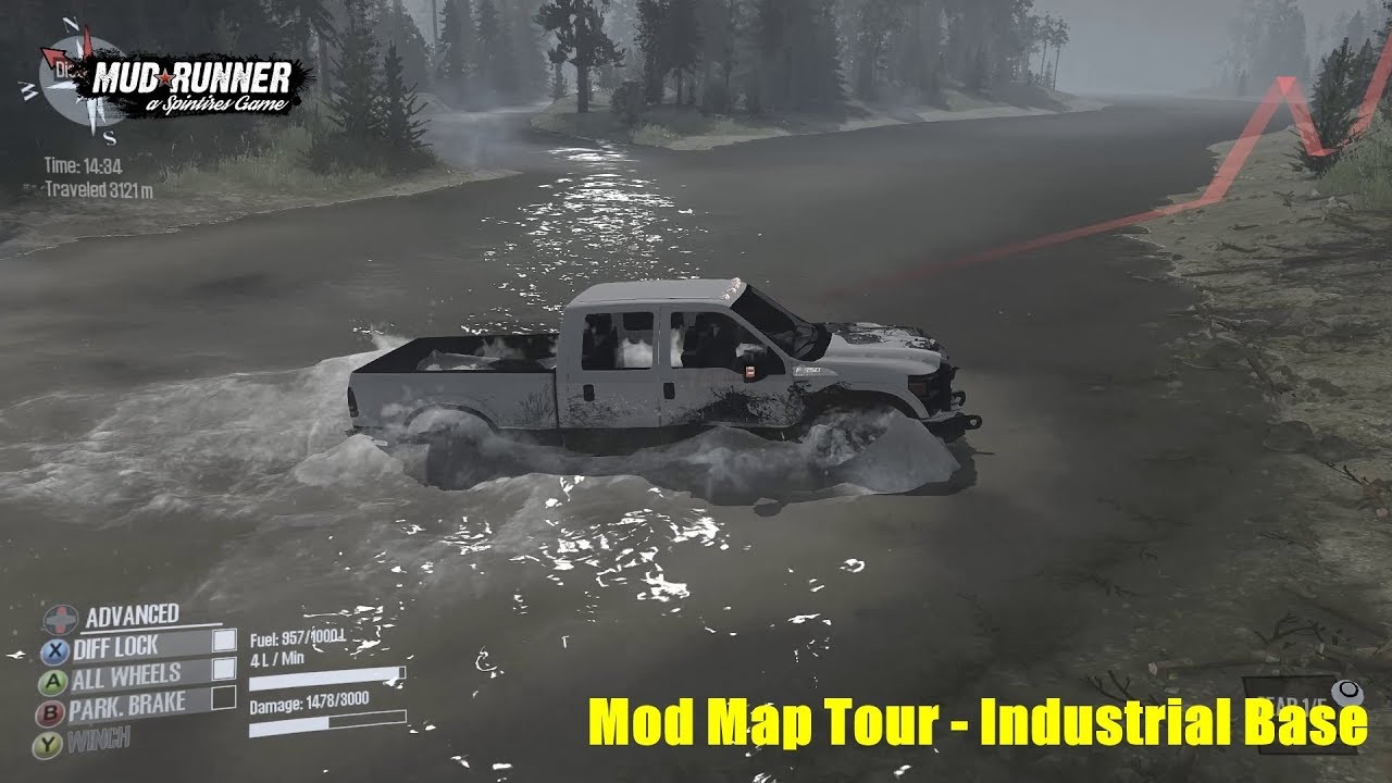 Spintires: Mudrunner - Mod Map Tour - Industrial Base - YouTube