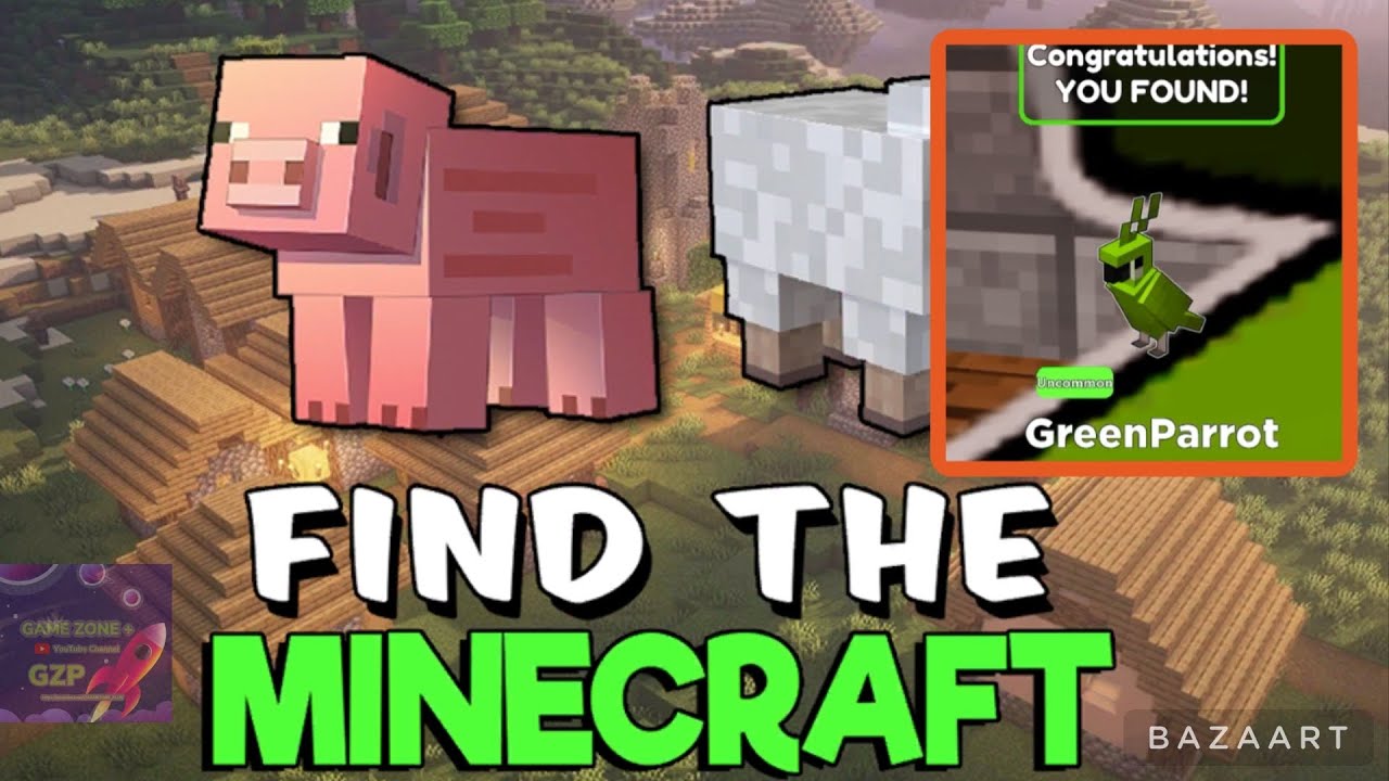 FIND the MINECRAFT MOBS, GREEN PARROT LOCATION, COMMON MOB. #roblox # ...